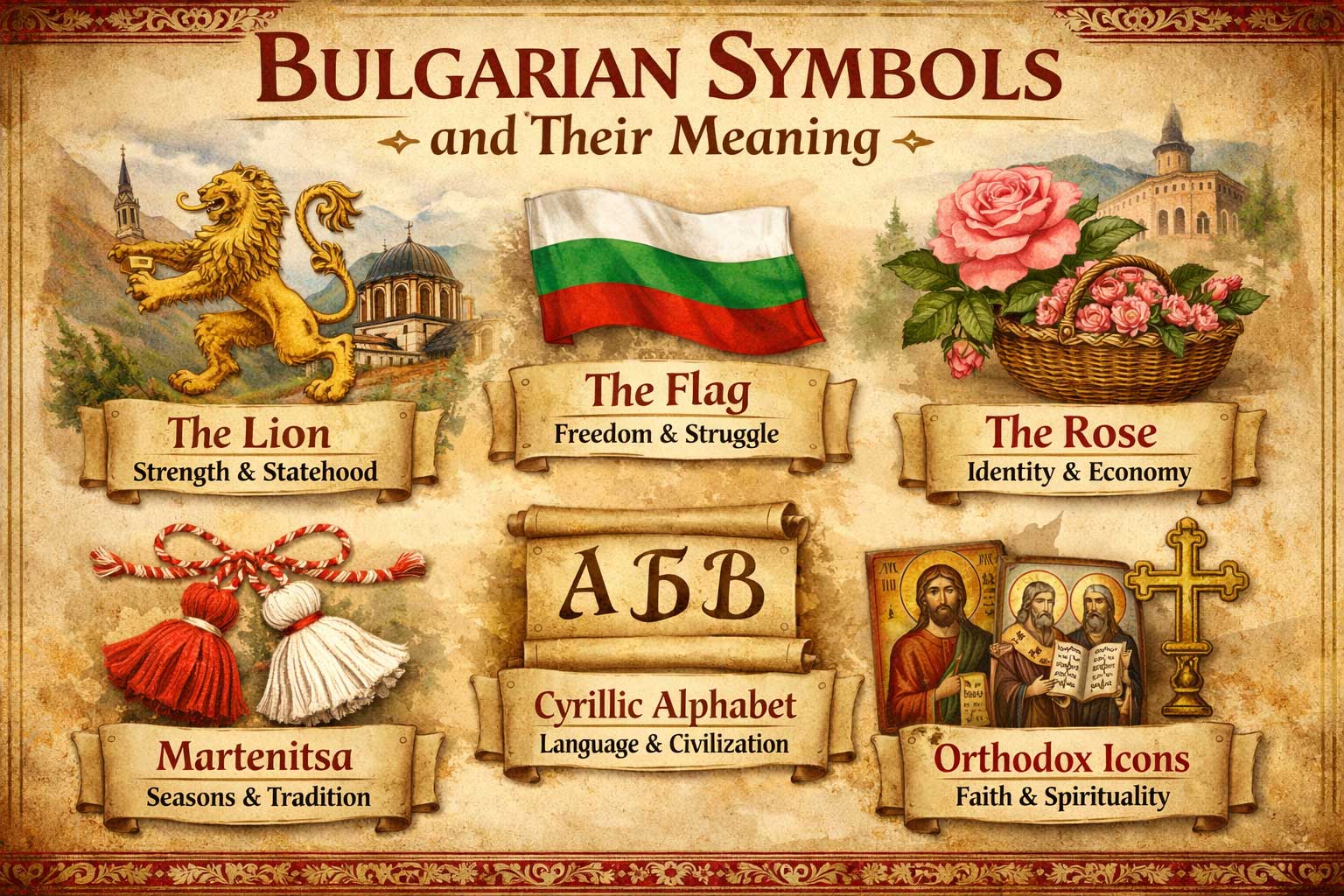Bulgarian Symbols and Their Meaning: Lion, Flag, Rose, Martenitsa, and ...